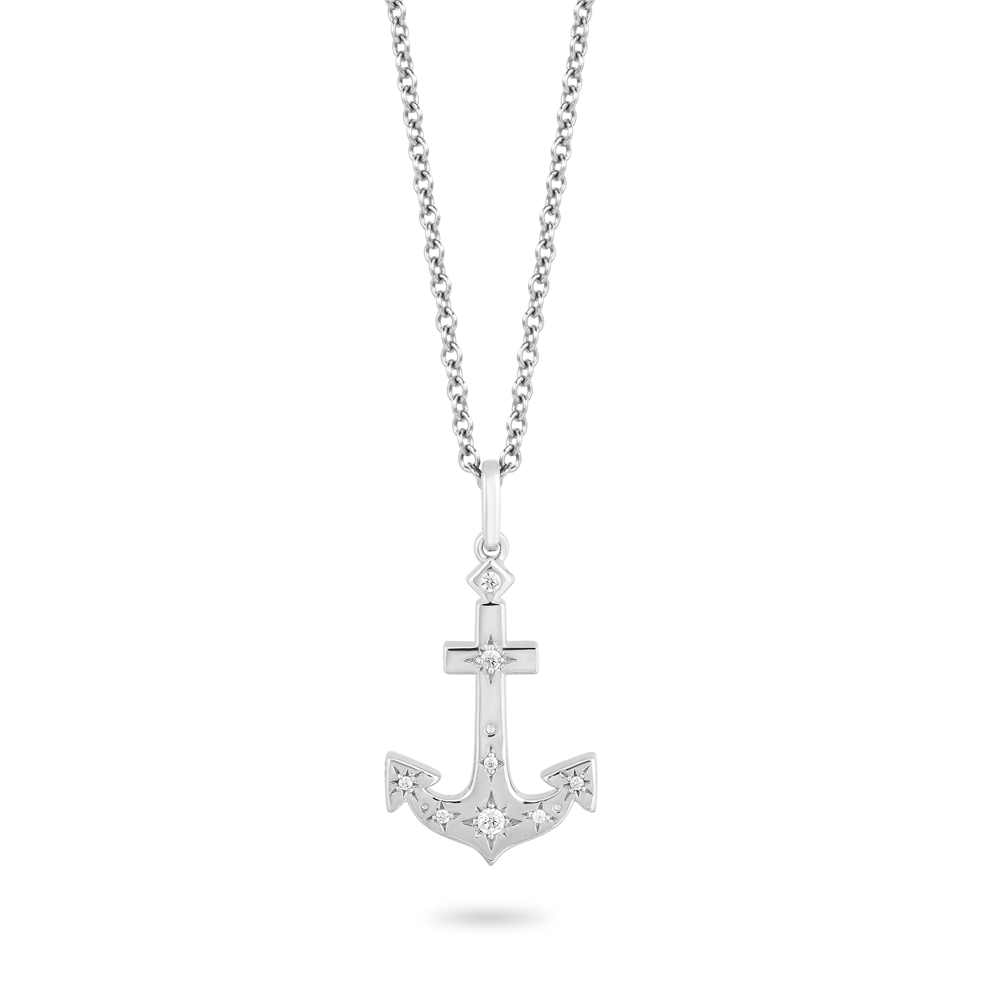Hallmark Fine Jewelry Anchor Diamond Pendant in Sterling Silver ...