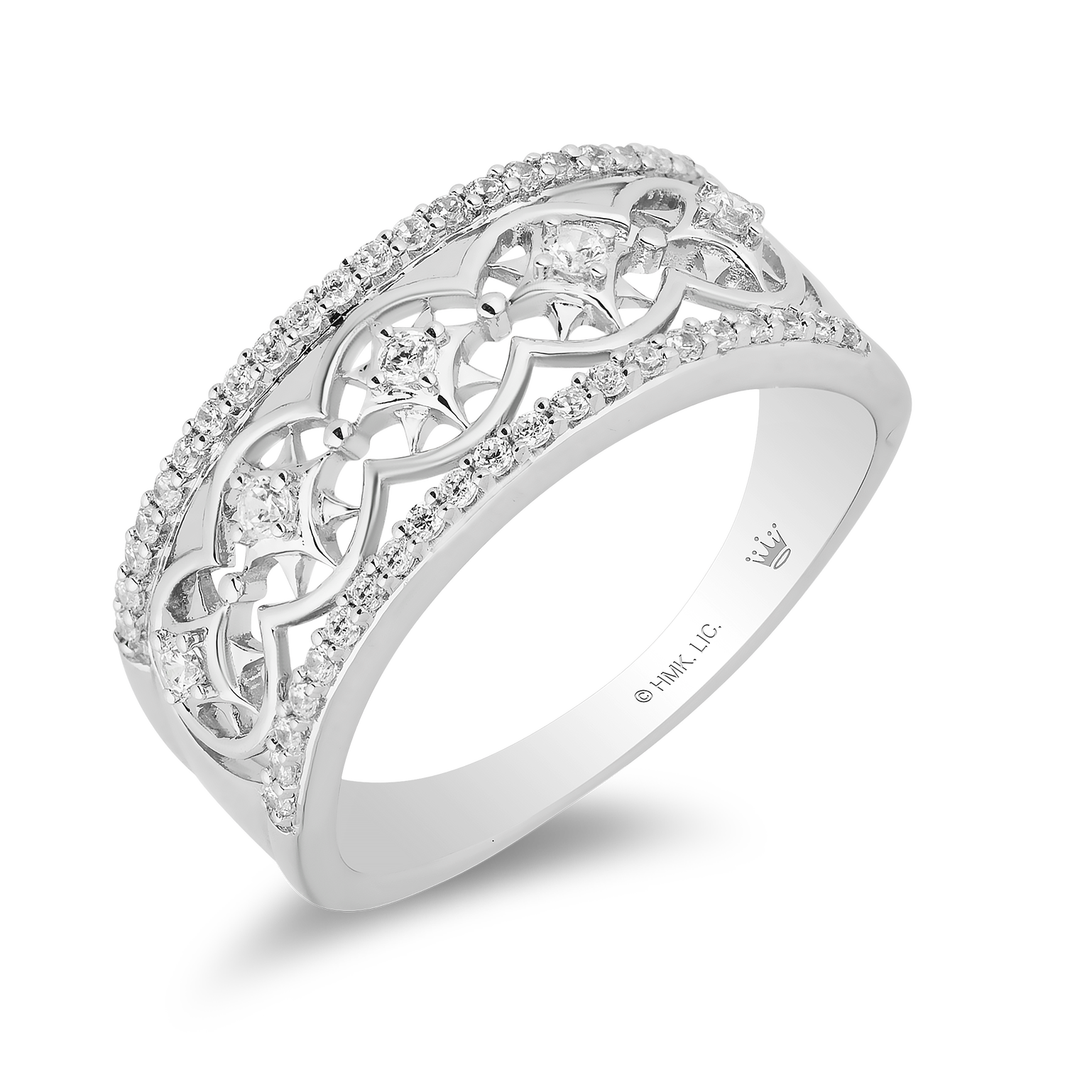 Hallmark Fine Jewelry Star Studded Ring in Sterling Silver with Diamon