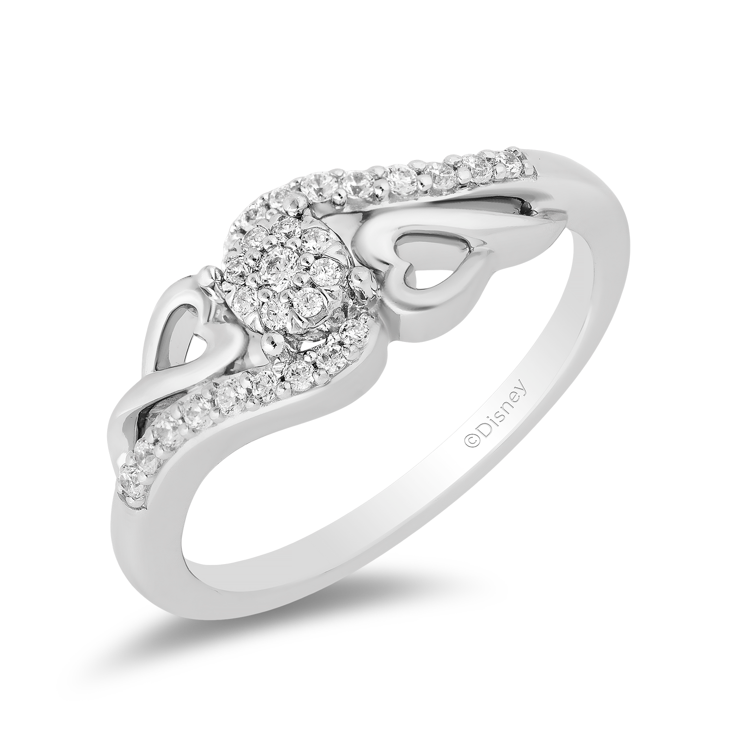 Hallmark Fine Jewelry Open Heart Diamond Promise Ring in Sterling Silv